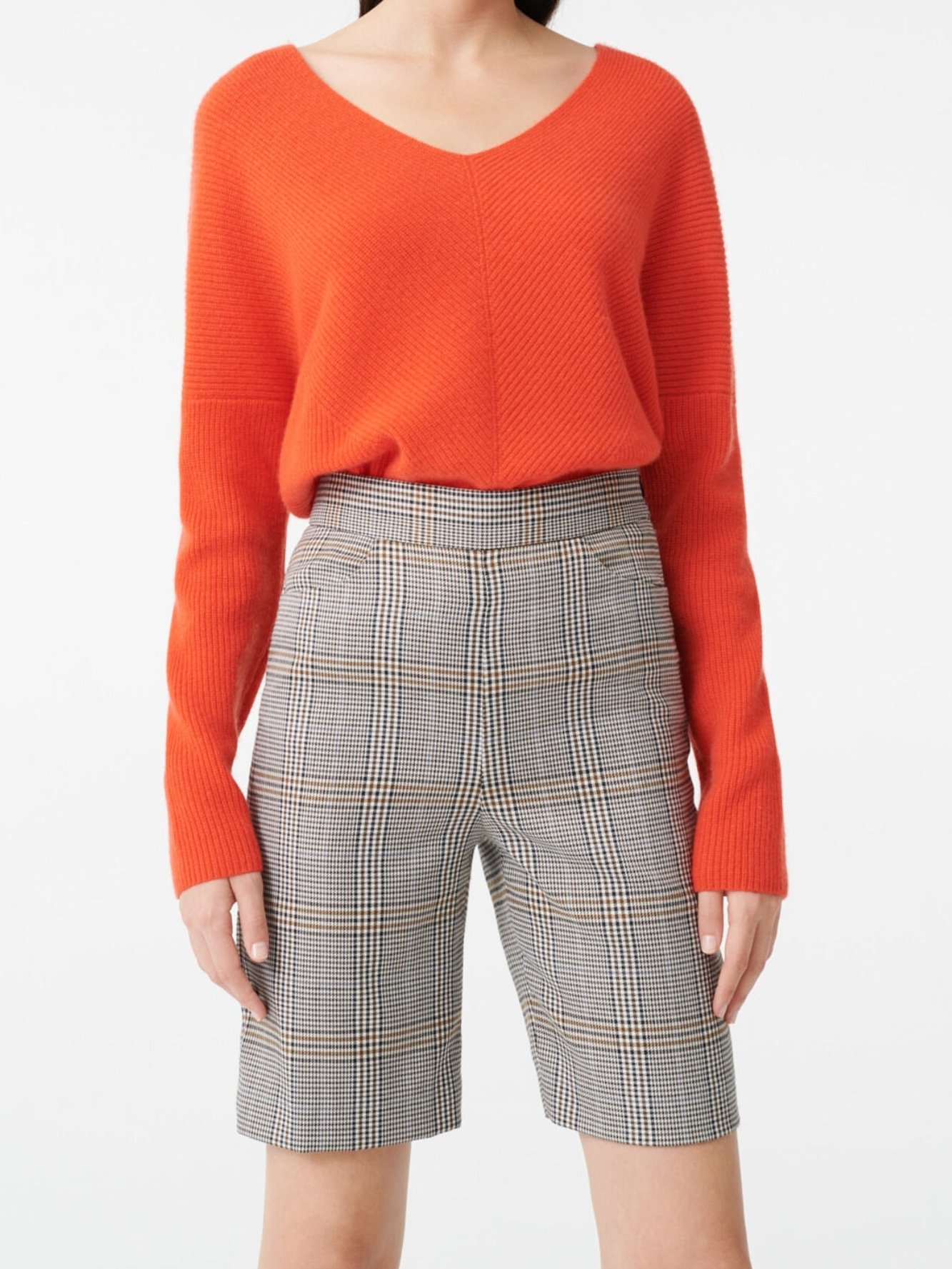 Checked biker shorts