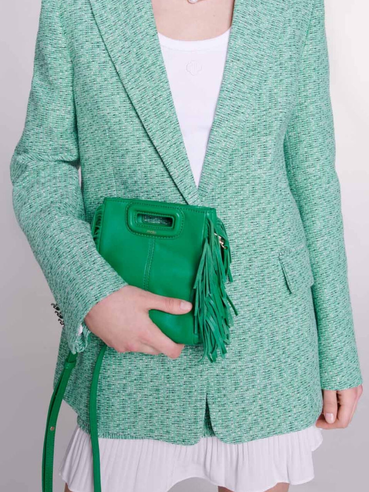 Leather bag with chain strap